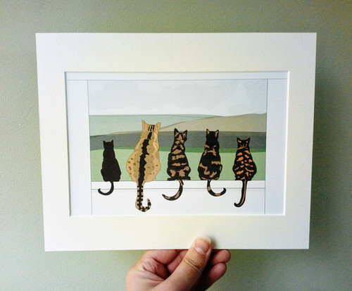 Cat Family Window Print | Doodle Keg