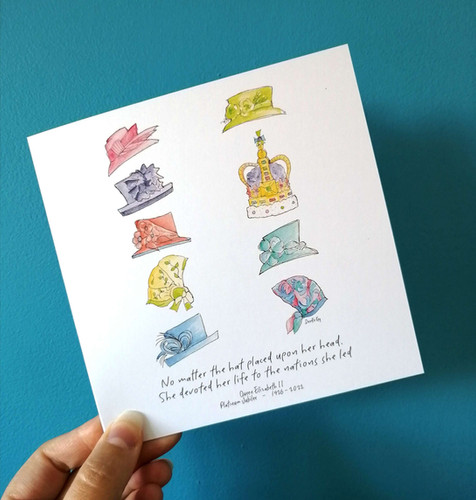 Queen 's Jubilee Hats Card & Print | Doodle Keg