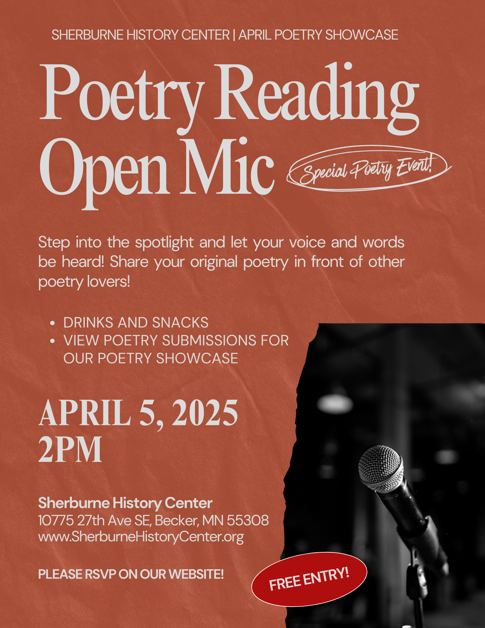 Poetry Reading Open Mic | Sherburne History