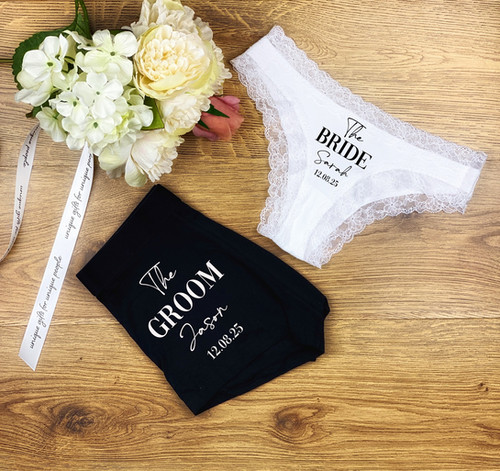 Bride & Groom Wedding Underwear | Personalised Wedding Gifts For Couples