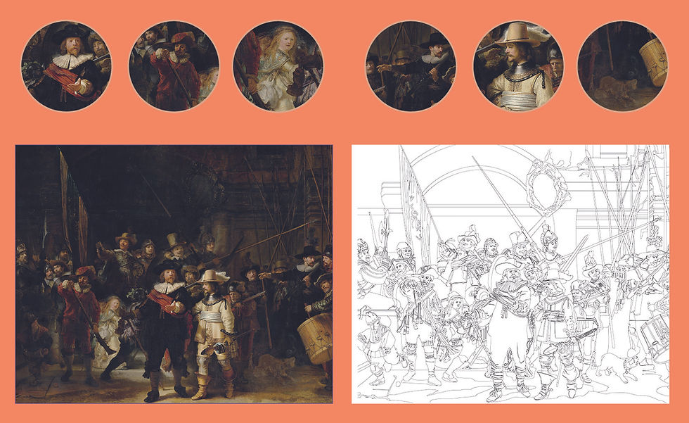 rembrandt coloring book
