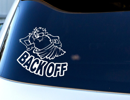 Taz Back off window decal | Uncle Bear's Den