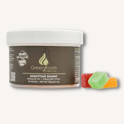 Nighttime Gummy - 20mg Delta 8 THC + 10mg CBN | Green Roots Hemp Co.