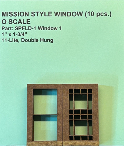 O Scale SPFLD-1 Window 1: 1" x 3/4", 11-Lite, Double Hung (10 pcs ...