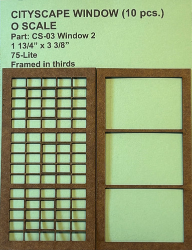 CS-03 Window 2: 1-3/4" x 3-3/8", 75-Lite, Framed in 1/3rds (10 pcs ...