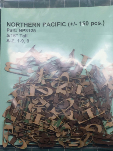 Northern Pacific 5/16" (0.3125") High Laser Cut Letter Set (+/- 150 pcs ...