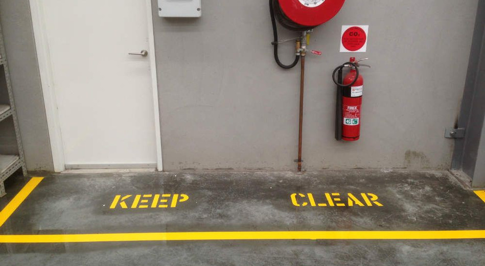 Warehouse Safety Striping Chicago | Rhino Sealcoating | Warehouse Floor ...