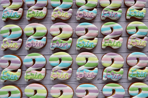 Striped Number Individual Biscuits | The Biscuit Barn