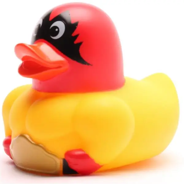 Wrestler rubber duck with Red Mask | Wicked Ducks