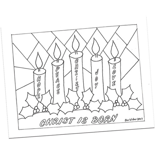 Advent Wreath Coloring Page by Bev Wicher | Visual Faith Min