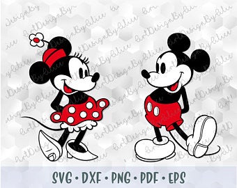 Minnie Mouse Retro Design*SVG PNG DXF Bmp Jpeg Sublimation*Cricut ...