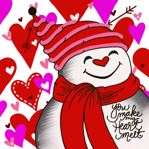 Valentine snowman print | Jeff Tadsen Art