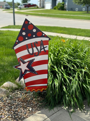 Firecracker vinyl cut out sign | Jeff Tadsen Art