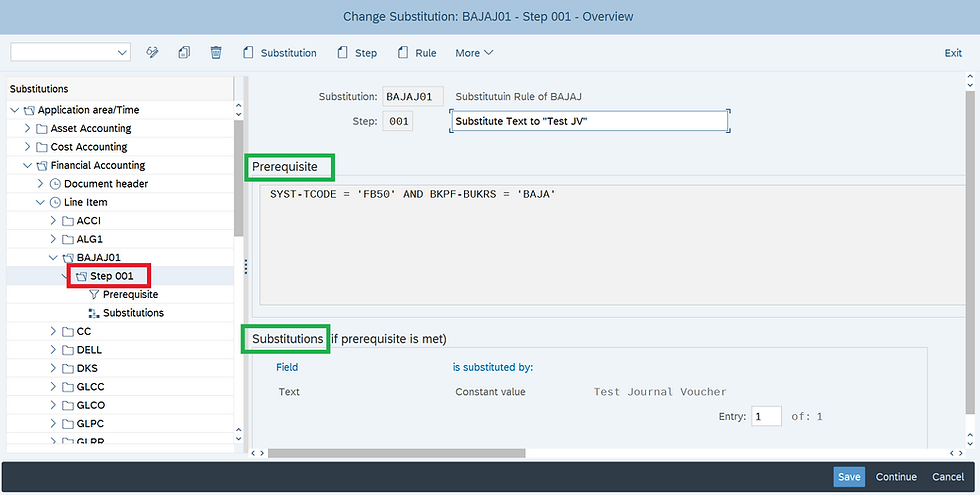 Validation and Substitution in SAP