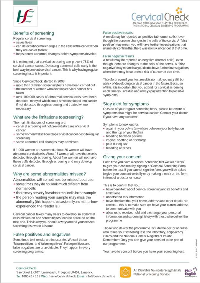 免費子宮頸普查 Cervical Check