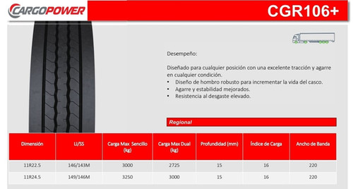 Llanta para Camión 295/75 R22.5 Toda Posición | Murgas