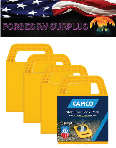 Camco RV Stabilizer Jack Pads — 6 3/16" x 6 3/16" Support Area — Resin ...