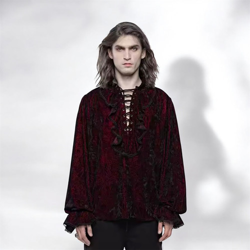 NOCTURNE APOSTLE // VELVET DAGGER DROP — Gothic Velvet Shirt for Men | Skin
