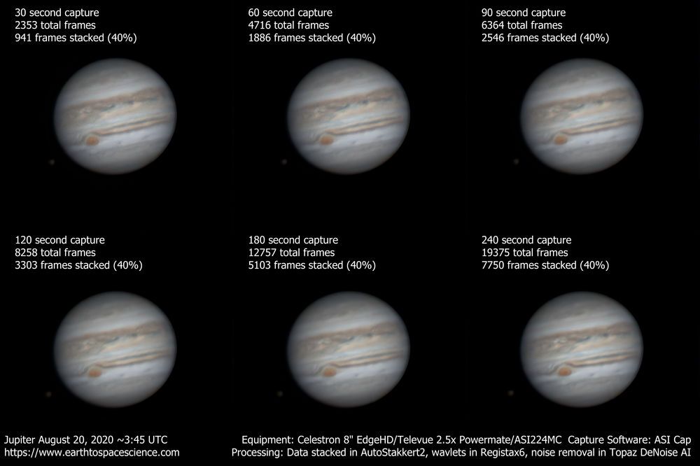 Image Capture Length on Jupiter