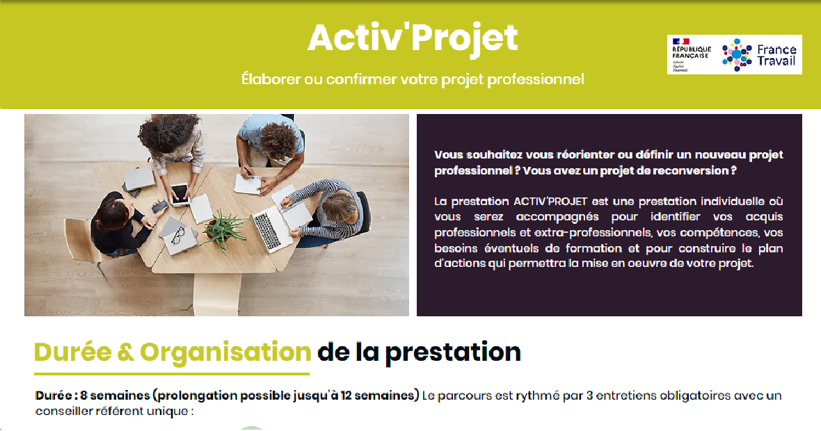 Formation Activ'Projet - France Travail | Retravailler dans l'Ouest