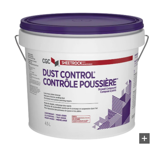 CGC Sheetrock Dust Control Drywall Compound, Ready-Mixed, 4.5 L Pail ...