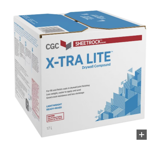 CGC Sheetrock X-Tra Lite Drywall Compound, Ready-Mixed, 17 L Carton | L ...