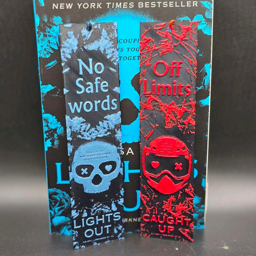 Lights Out and Caught Up Bookmarks 3D Printed With Tassel | TT 3D ...
