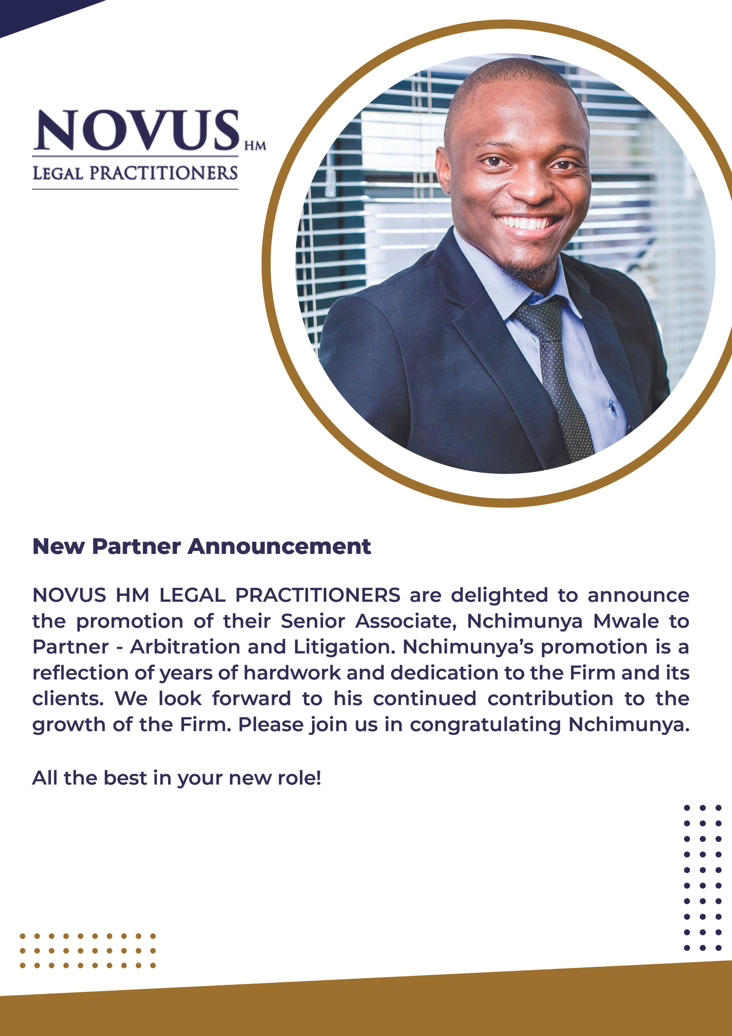 NEW PARTNER ANNOUNCEMENT