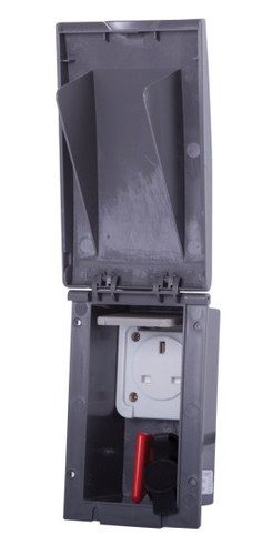 GREY TND External 13amp Socket Box & Isolator Switch | caravan-megastore
