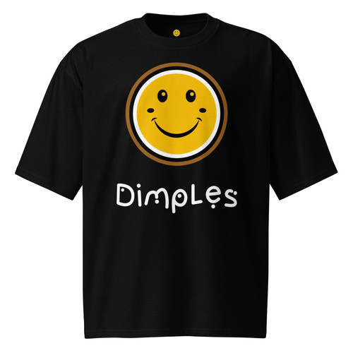Dimples Logo Black Oversized heavyweight t-shirt | The Dimple Store