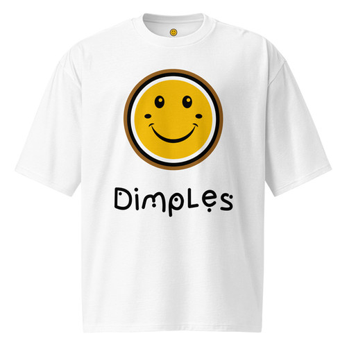 Dimples Logo White Oversized heavyweight t-shirt | The Dimple Store