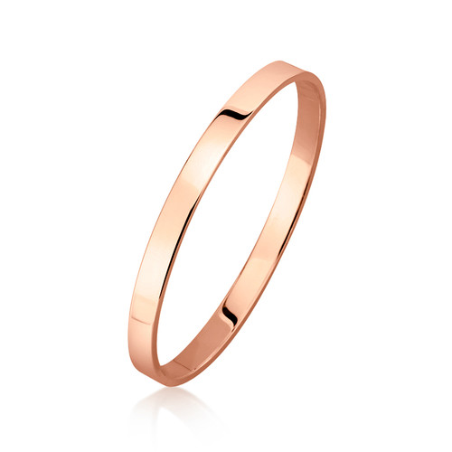 9ct Rose Gold Flat Bangle 6mm Wide | sjco