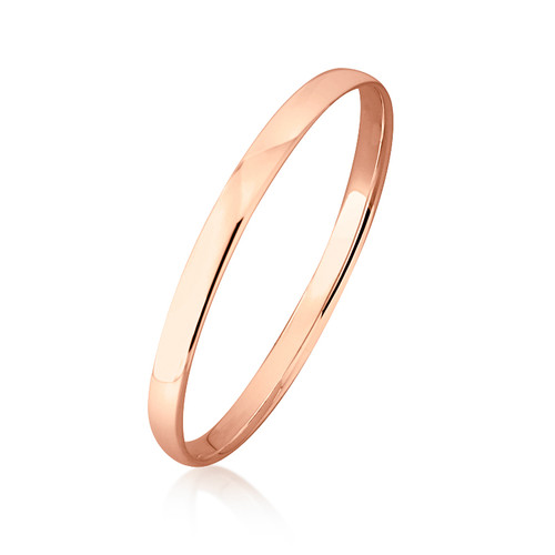 9ct Rose Gold Bangle 6mm Wide | sjco