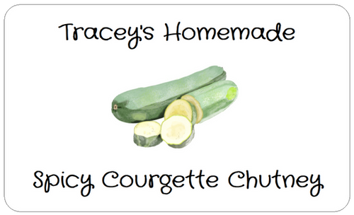 21 x HOMEMADE CHUTNEY STICKERS Spicy Courgette | TLLC