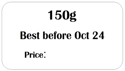 65X MINI JAR WEIGHT STICKERS | Best Before Date | Price | TLLC