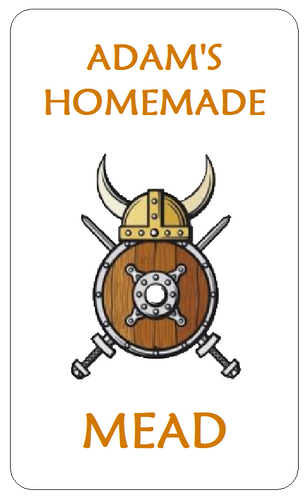 PERSONALISED HOME BREW MEAD STICKERS | Viking Helmet and Shield | TLLC