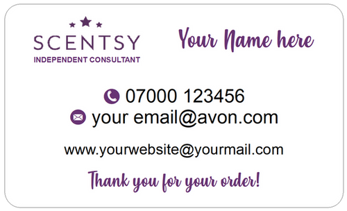 SCENTSY LABELS Reps Business Information | Consultants Personalised ...