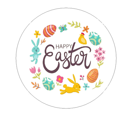 24 x CIRCULAR SWEET CONE LABELS | Happy Easter | TLLC