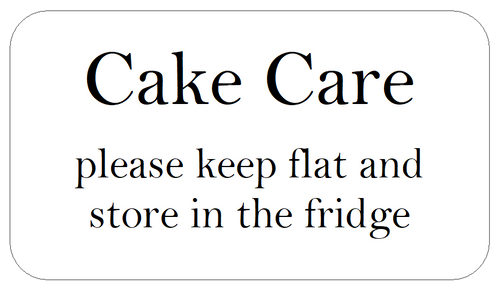 MINI CAKE CARE LABELS Storage Instructions | TLLC