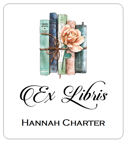 12 x PERSONALISED EX LIBRIS BOOKPLATE STICKERS | Flower | TLLC