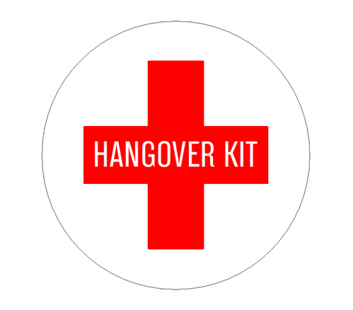 24 x ROUND HANGOVER KIT STICKERS | Fun Novelty Labels | TLLC