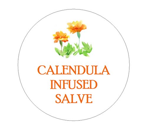 24X CALENDULA INFUSED SALVE STICKERS | Circular Labels | TLLC