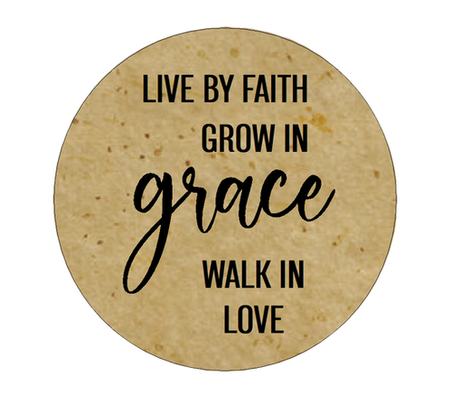 24x LIVE BY FAITH GROW IN GRACE WALK IN LOVE STICKERS | Round Bible ...