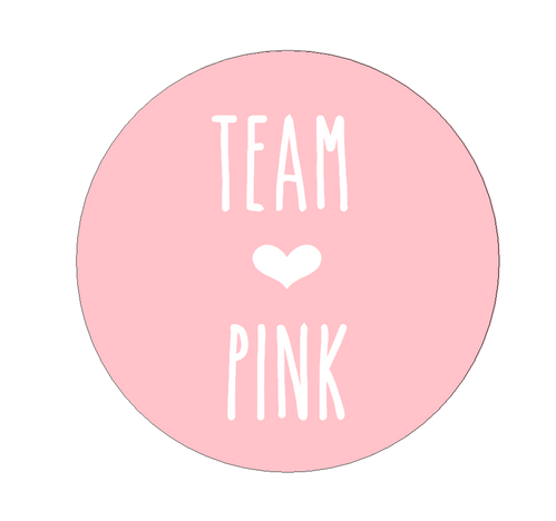Team Pink Baby Shower Stickers | Circular Gender Reveal Novelty Sticky ...