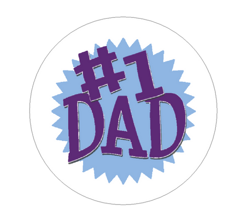 24 x ROUND FATHER'S DAY STICKERS | Number 1 Dad | TLLC