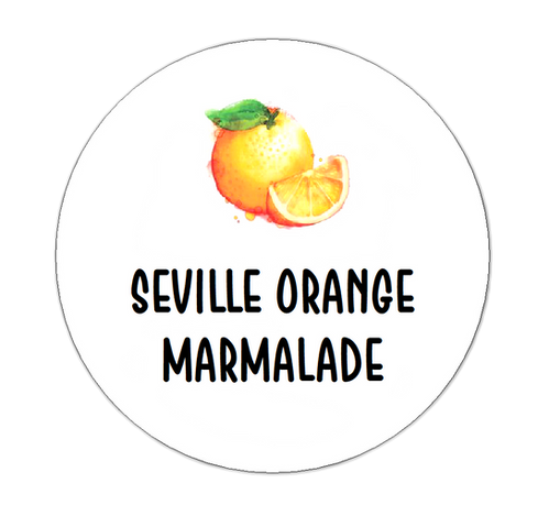 24 x CIRCULAR MARMALADE LABELS | Seville | TLLC