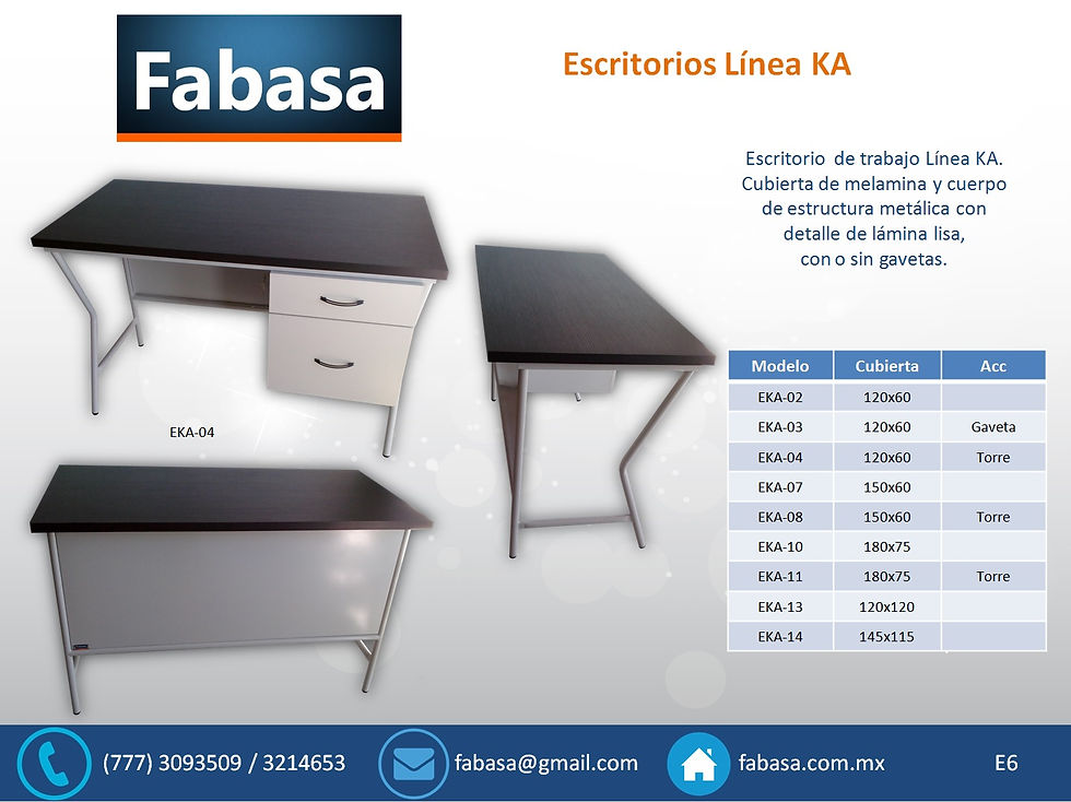 Escritorios línea KA | fabasa