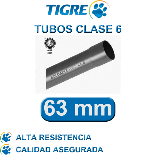 TUBO PVC 63 MM 6 METROS - 1.9 MM ESPESOR - TIGRE | Riegos Pigüe