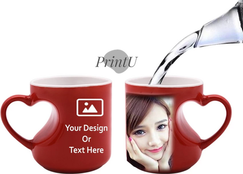 Magic Red Heart Coffee Mug | Gift |Custom Text, Photo Printed | PrintU