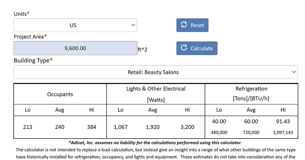 How to Use the Cooling Load Ballpark Estimator